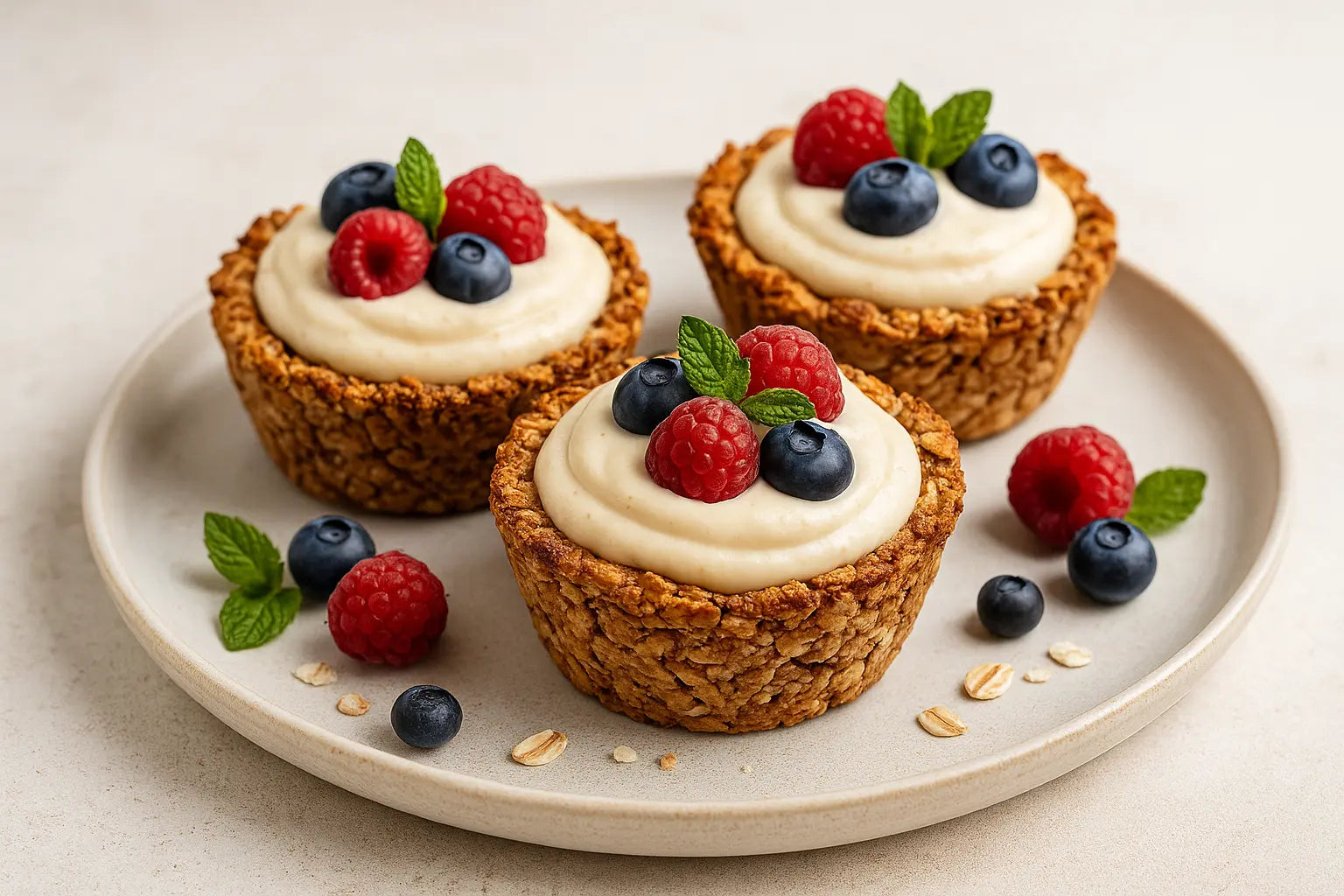 Protein-Müsli Cups mit Vanille-Creme – gesunder Snack & Frühstück